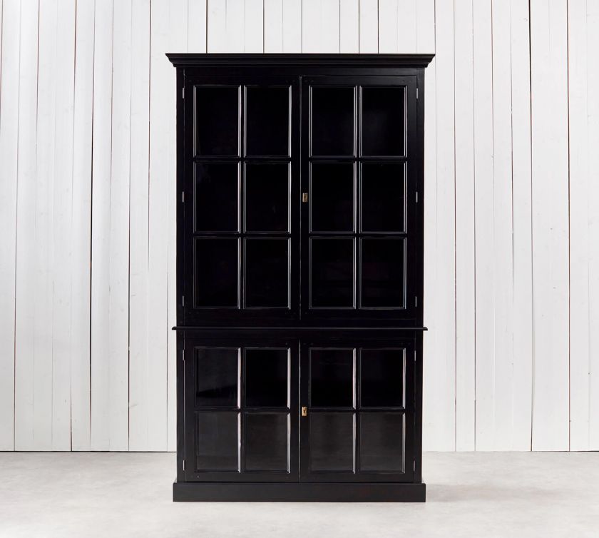 Seethrough Display Cabinet Modern Black Newport